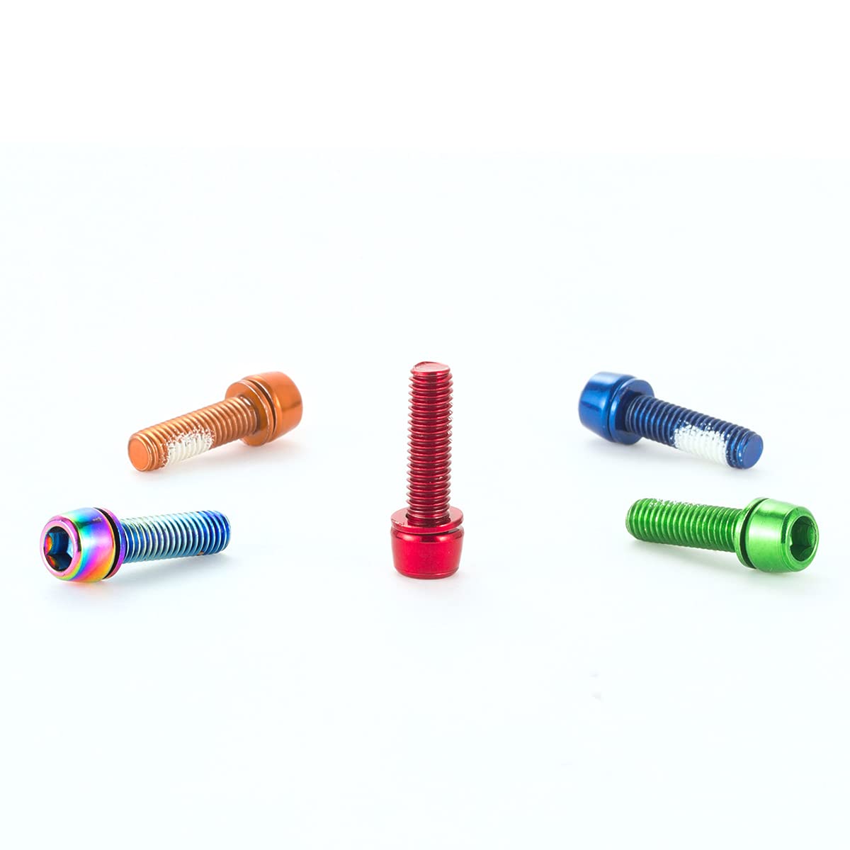 CNC Bike Stem Bolts,Stem Bolts for BMX/MTB/Road Bike with Washers,Green
