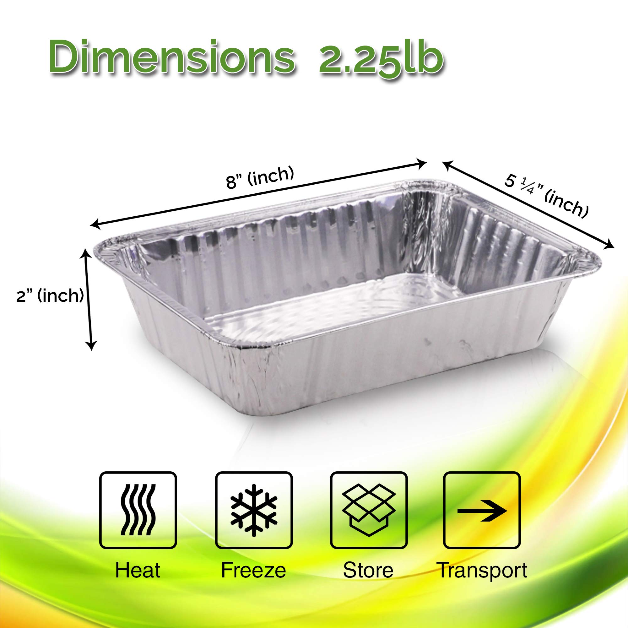 Diplastible Disposable Aluminum Pans with Lids | 10 pack 1-Dinner Portion Pan Oblong Cookware Pans Best Use for Baking, Meal Preparations, Cooking, Roasting, Grilling, Toasting | With Foil Lids