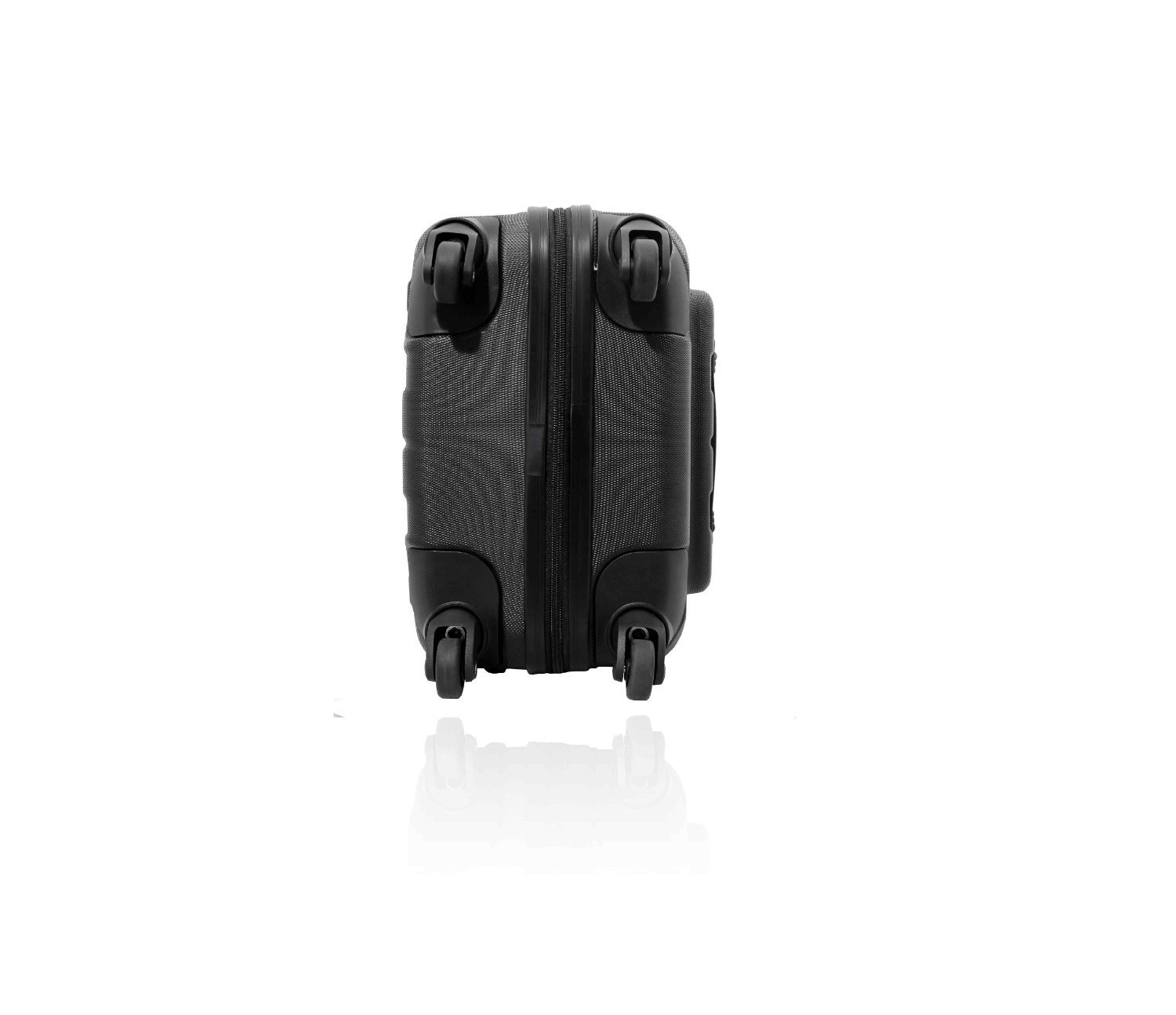 Cabin Max Silver ABS spinner 4 wheel hard case- Carry on 18" flight trolley bag (Black)