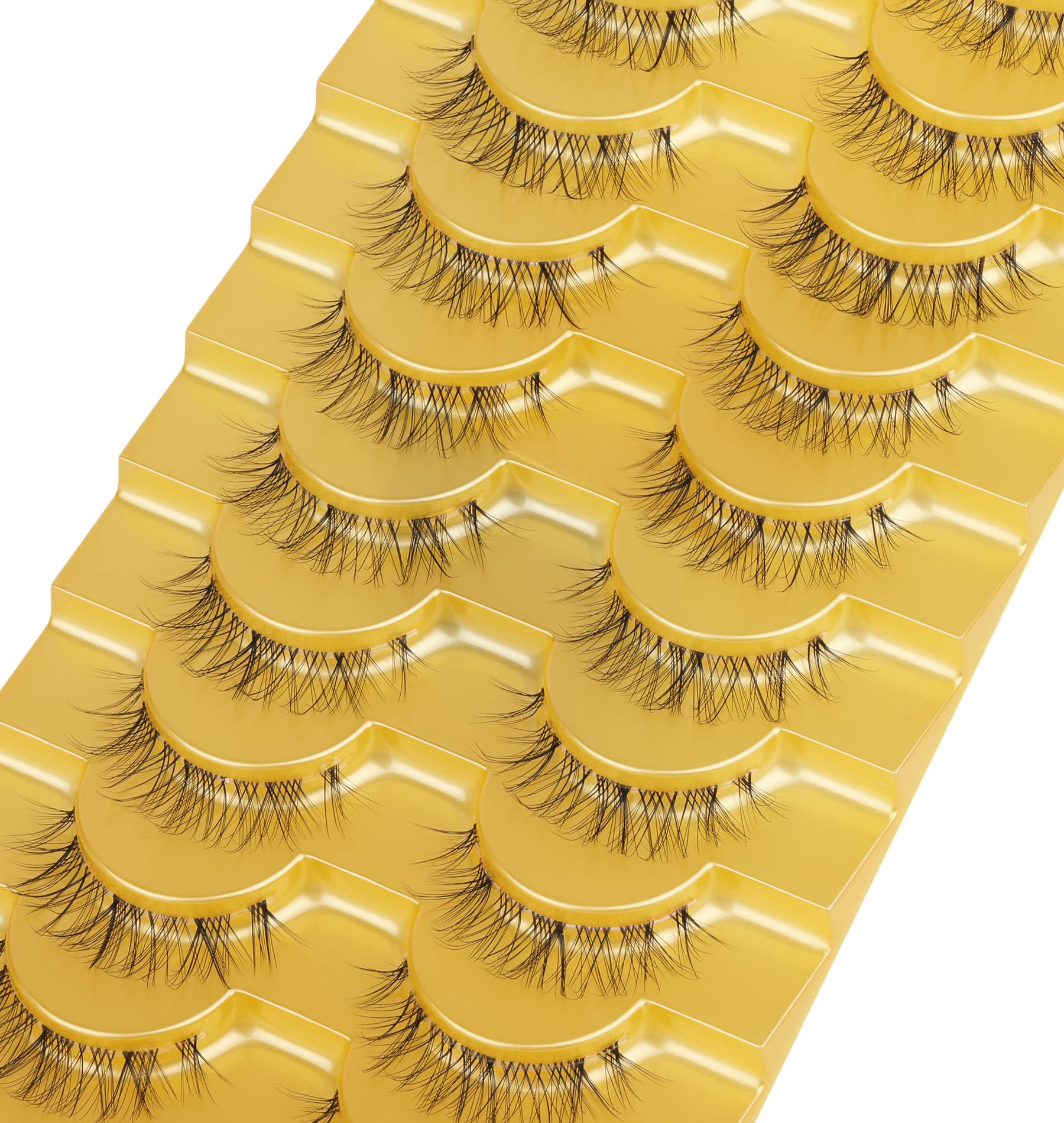 False Eyelashes Natural Look Clear Band Wispy Lashes Mink zanlufly Fluffy 3D Lashes that Look Like Extensions Soft Handmade Fake Eyelashes Lashes Pack