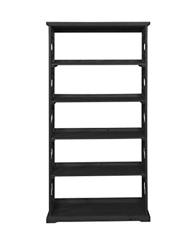 Powell Furniture Turner Bookcase, Black, 36.5" x 15.8" x 72"