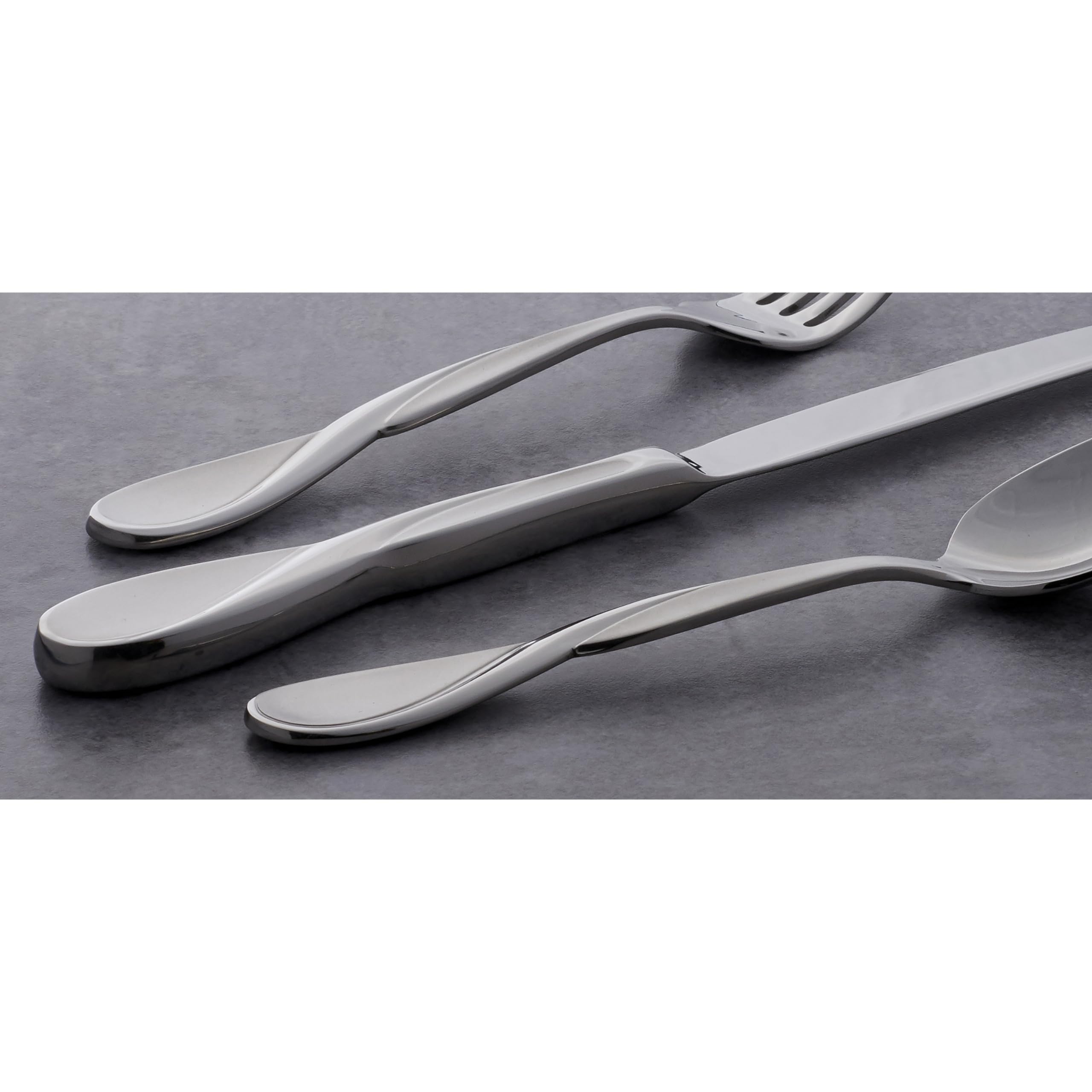 Oneida Satin Aquarius 5 Piece Fine Flatware Set, Service for 1 18/10 Stainless Steel, Silver