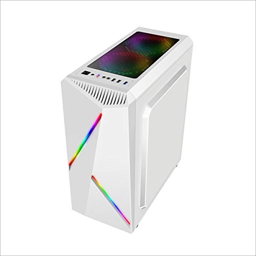 Computer PC Case Gaming Audio Transparente with 2 RGB Color Changing Light Strips 350X170X420mm