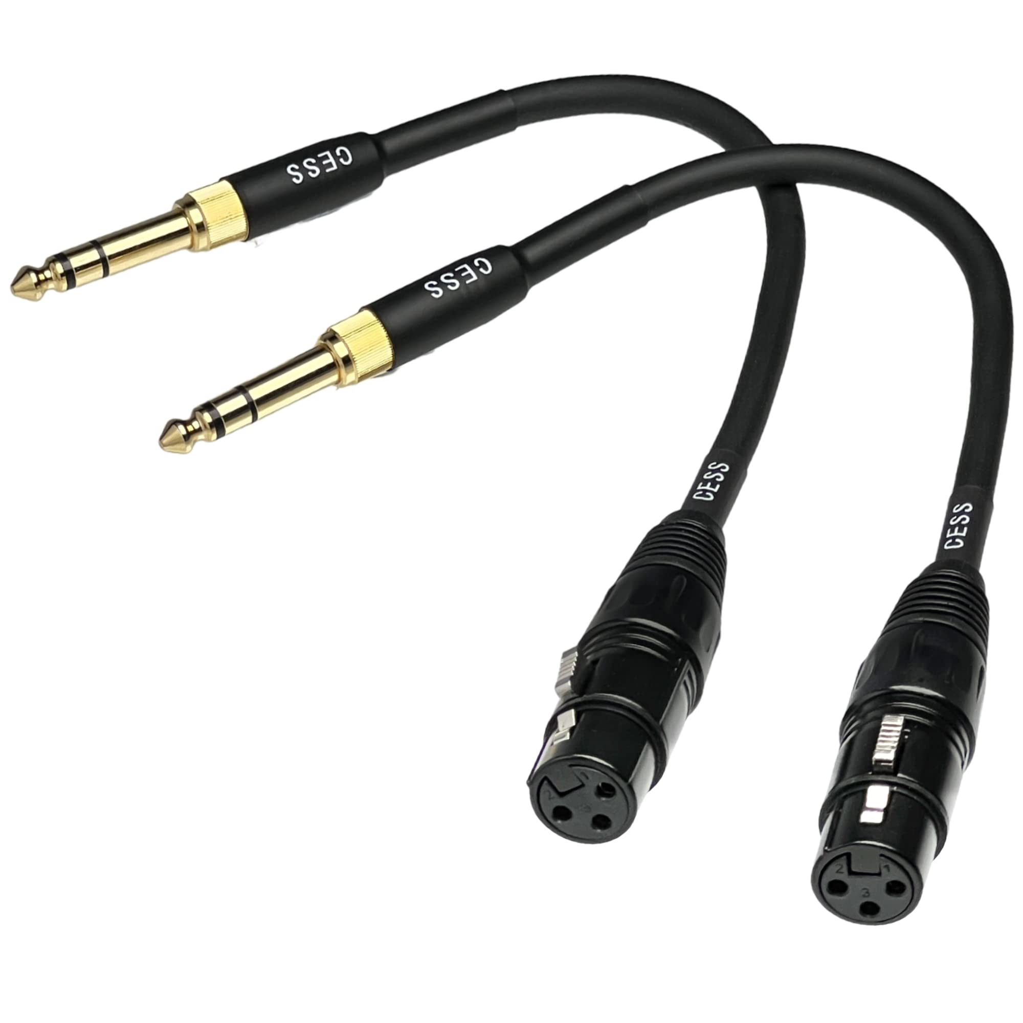 CNCESS CESS-210 XLR to 3.5mm TRS Adapter Cable with 3.5mm to 6.35mm (1/4β) Converter, Female to Male, Compatible with Microphone, Active Speakers, Stage, DJ, Studio Audio Console, 2 Sets