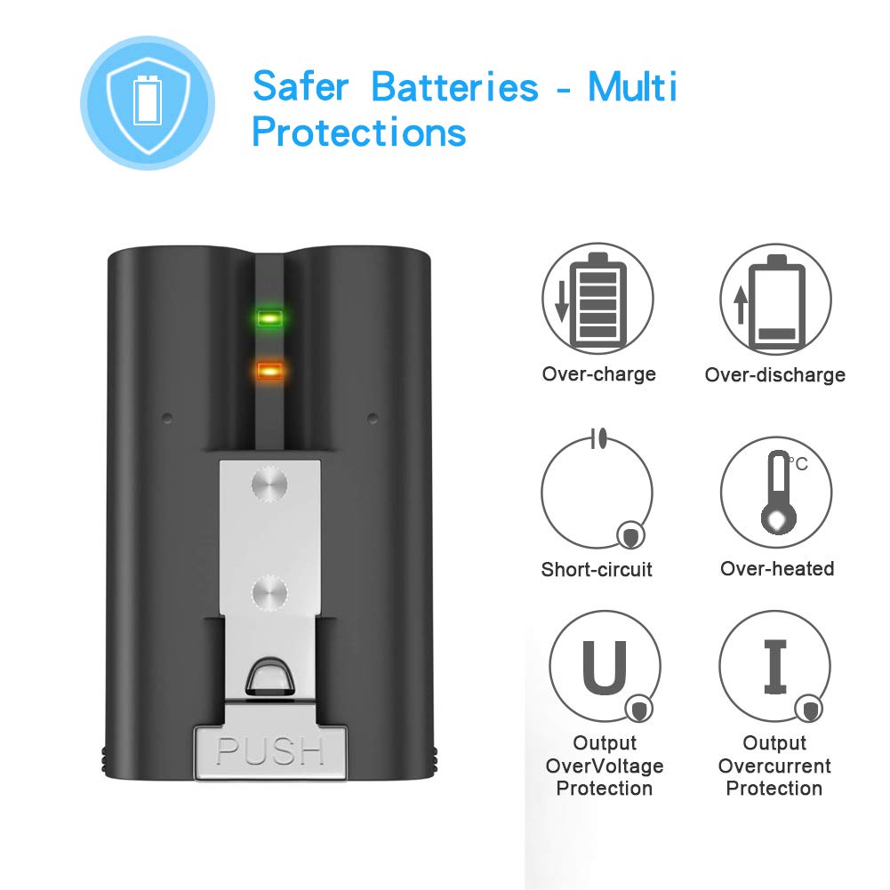 Charging Station and 2 Packs Rechargeable 3.65V Lithium-Ion Battery Battery That is Compatible with Ring, for Video Doorbell 2/3 and Spotlight Cam Battery 6400mAh ( 2023 Stronger Compatibility)