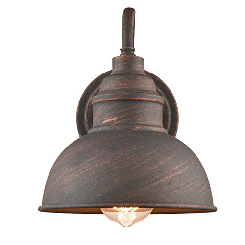 DIRYZON EUL Rustic Gooseneck Wall Sconce Outdoor/Indoor Farmhouse Porch Light 1-Light Barn Bedside Wall Light in Antique Copper Finish for Patio Front Door
