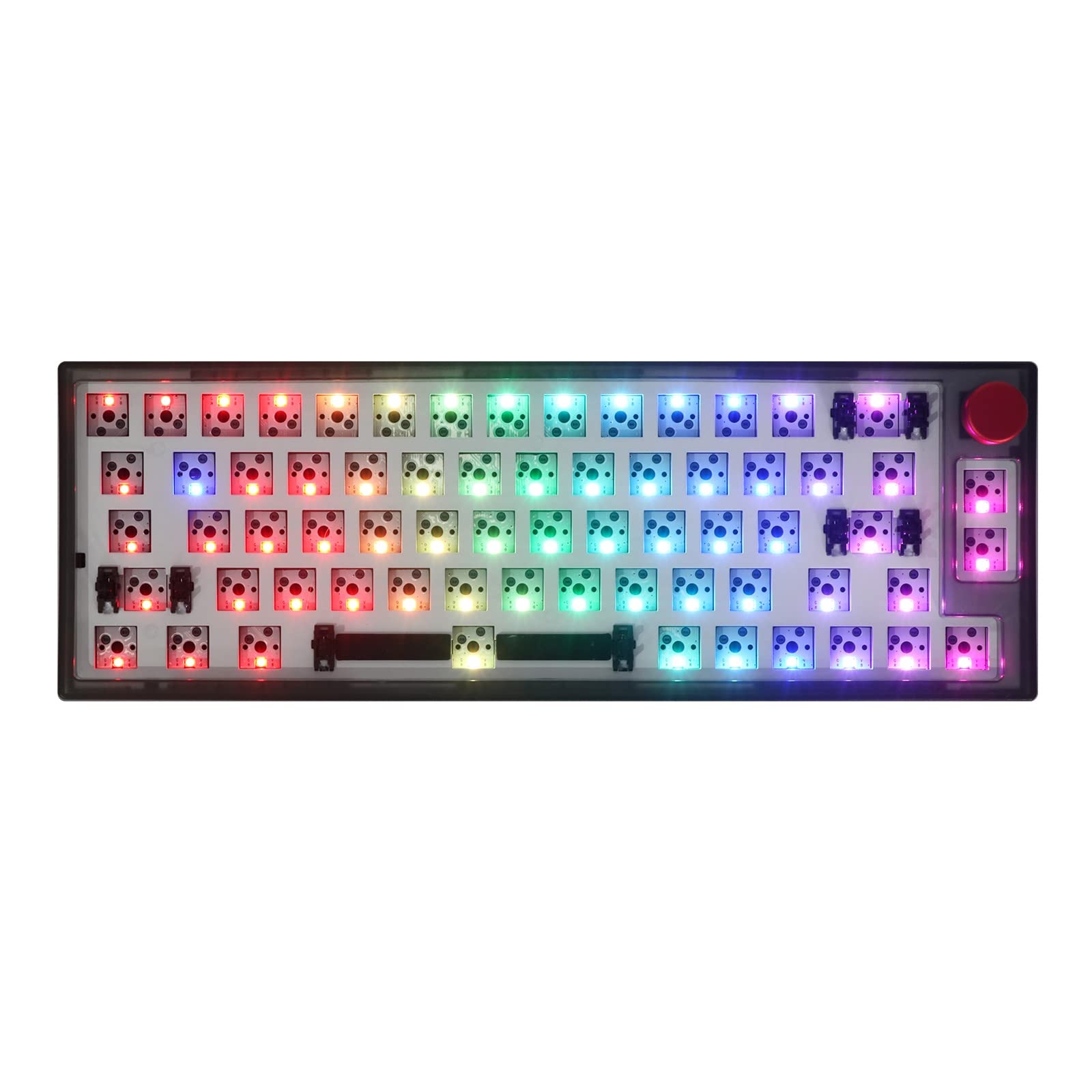 EPOMAKER TH66 60% 66 Keys Hot Swappable Bluetooth 5.0/2.4GHz/Wired Mechanical Gaming Keyboard PCB Mounting Plate Kit with Dampener Foams, Compatible with 3/5Pin Switches (TH66 Black)
