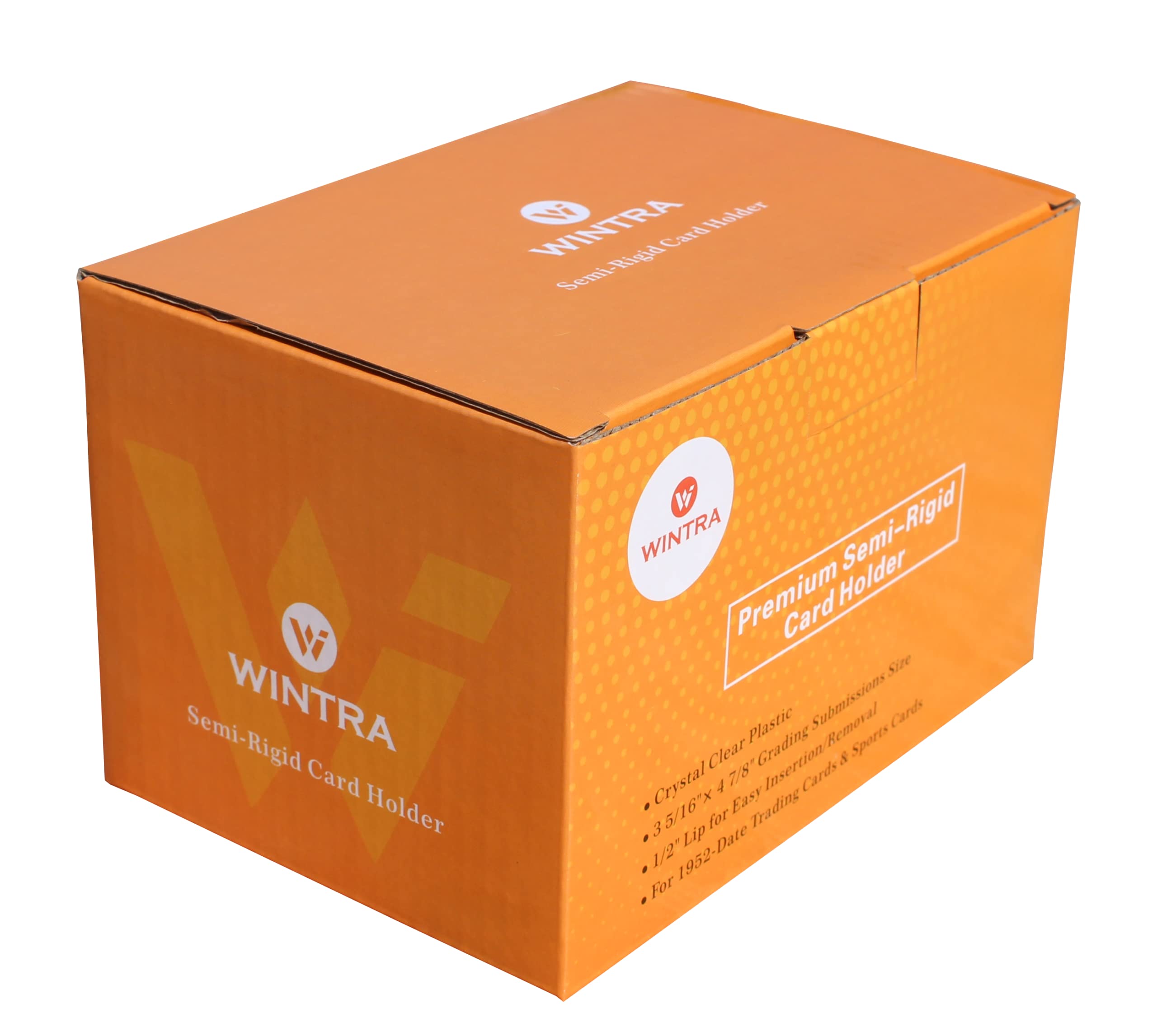WINTRA 100 Count Semi-Rigid Card Holder with 100 Pack Penny Card Sleeves, Quality Card Submission Card Sleeves Protectors