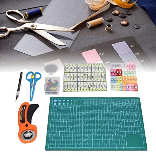 FECAMOS Fabric Cutter Set, Fast Cut Stainless Steel Replaceable Blade Rotary Cutter Set Practical with Carving Knife for Card for Cloth for Cut Paper