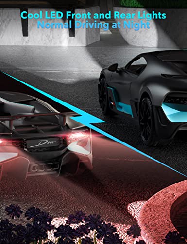 MIEBELY Bugatti Divo Remote Control Car, Rechargeable High Speed Toy Car 12km/h Officially Authorized Model Car 2.4Ghz Vehicle Racing Hobby Rc Car Children, Adults with LED Lights Birthday Gift