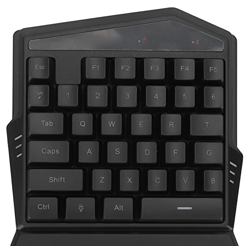 FECAMOS Gaming Half Keypad Mouse, Glowing Customized RGB Backlight One Hand Keyboard Mouse Combo for Tablets