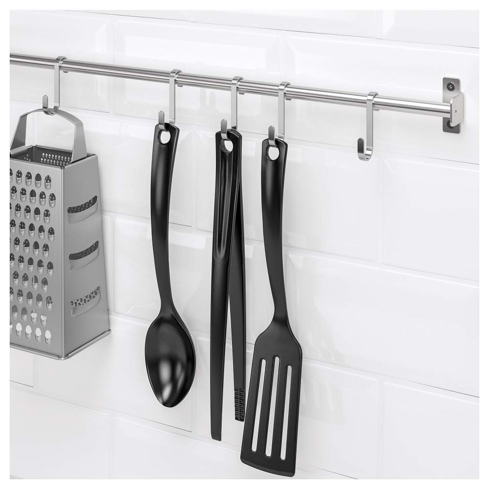 IKEA 203.349.22 KUNGSFORS S-Hook, Stainless Steel, 2 1/4" Height, 9 lb Maximum Load/Hook, Use The Hooks to Store Your Kitchenware On The Wall and Fit More Into Your Cabinets and Drawers