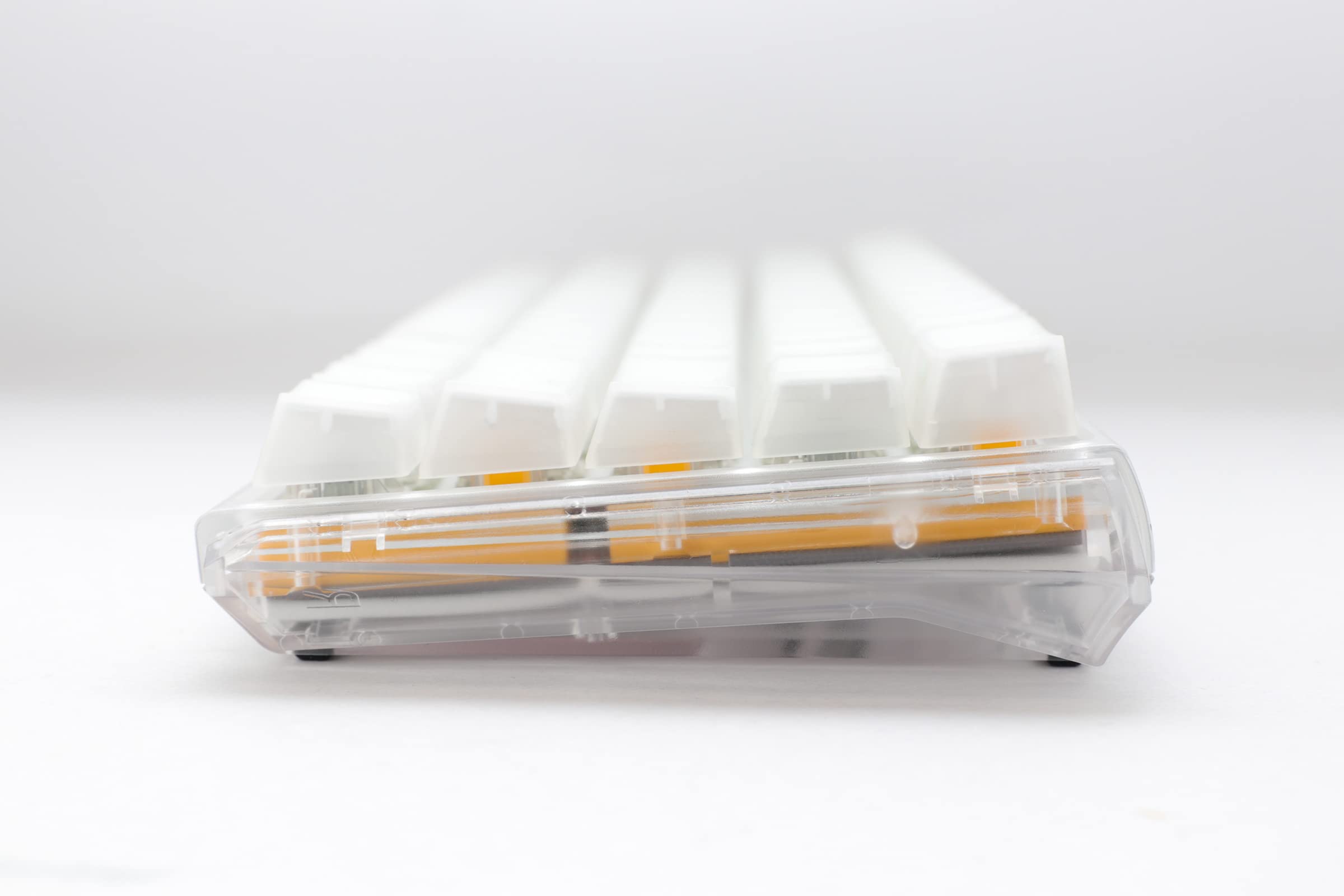 Ducky One 3 Mini Aura Clear White 60% Hotswap RGB LED Double Shot PBT Mechanical Keyboard Cherry MX Silent Red