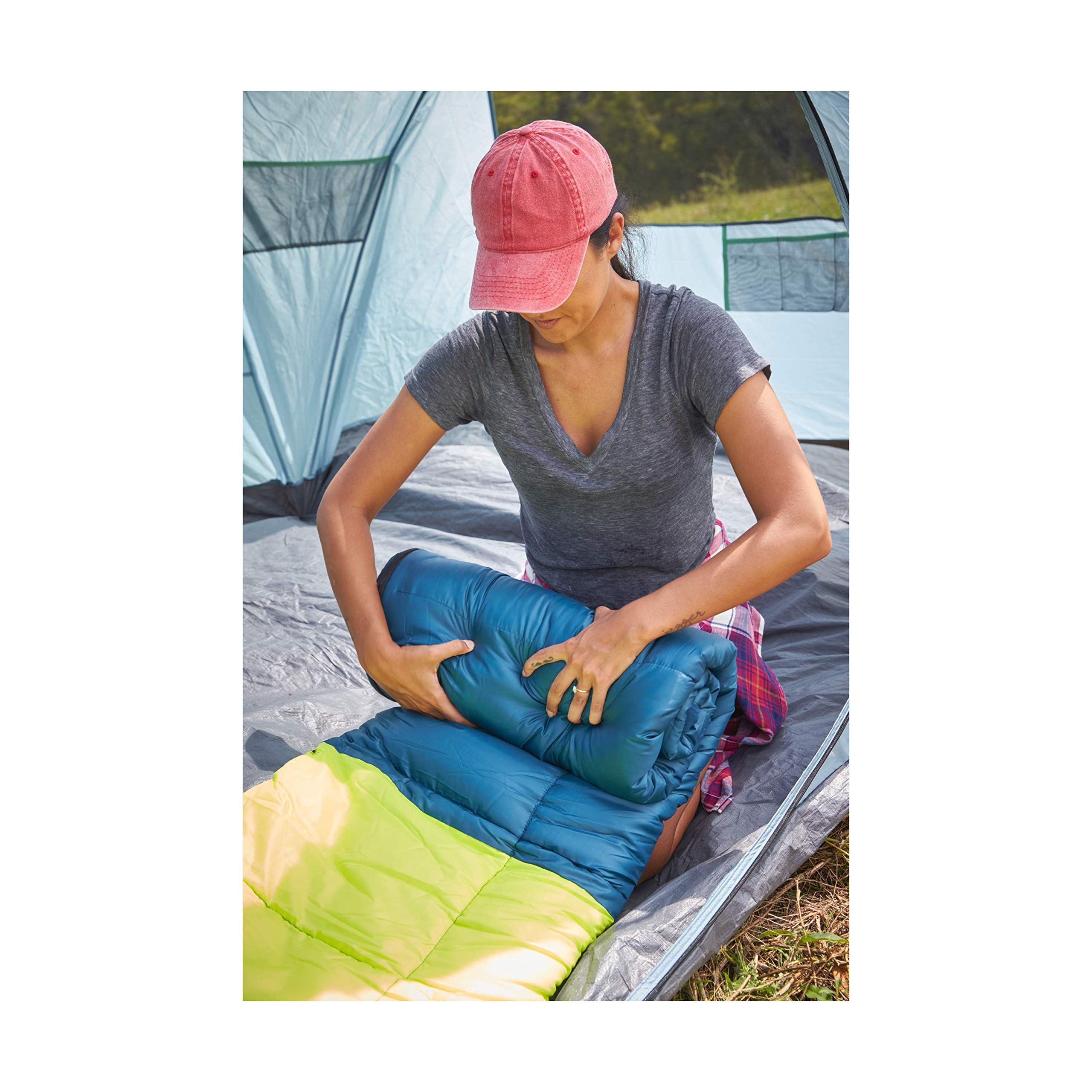 Coleman Kompact Sleeping Bag, Indoor/Outdoor Lightweight Sleeping Bag for Adults, 20°F/30°F/40°F Options for Camping, Hiking, Backpacking with Included Compression Sack; Big & Tall