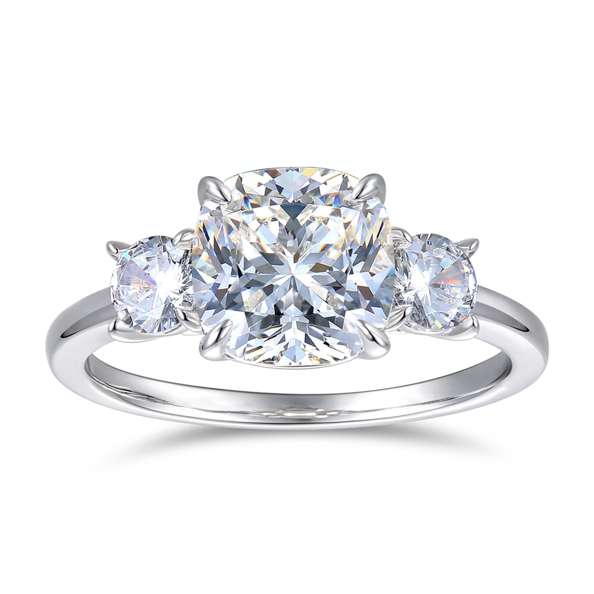 CGSRING 3 Carat Cushion Cut Moissanite Rings, 3 Stone Cushion Cut Moissanite Engagement Ring for Women (7)