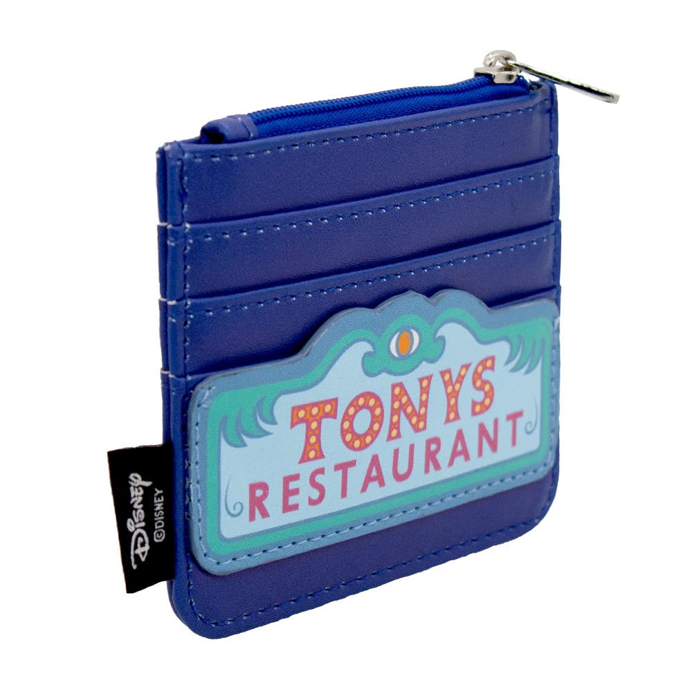 Disney Wallet, ID Zip Top, Lady and the Tramp Tonys Restaurant Blues, Vegan Leather