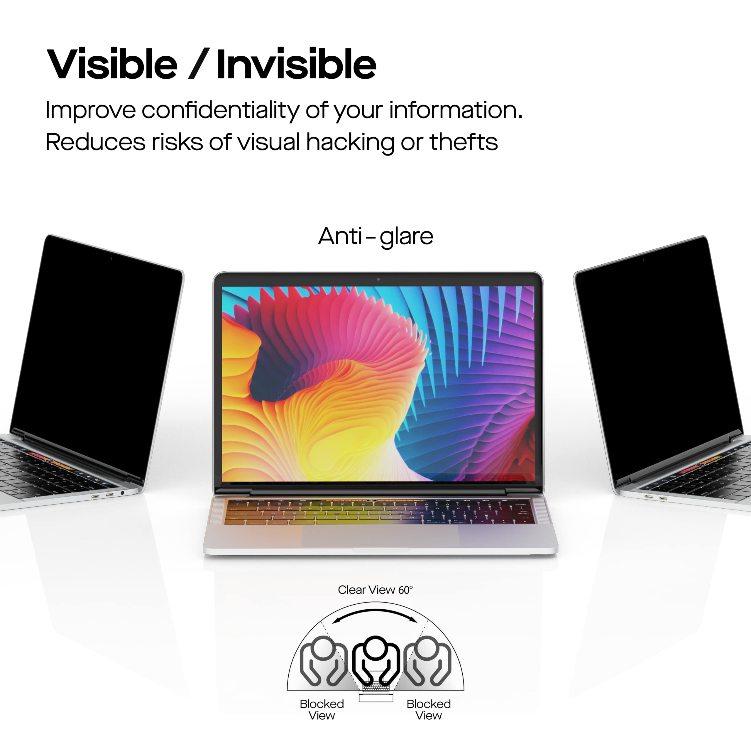 Duex Lite Portable Monitor with Privacy Screen, Mobile Pixels 12.5" Full HD IPS Screen Extender, USB C/HDMI Powered Plug and Play, (1*Misty Lilac Lite and 1* Privacy Screen)