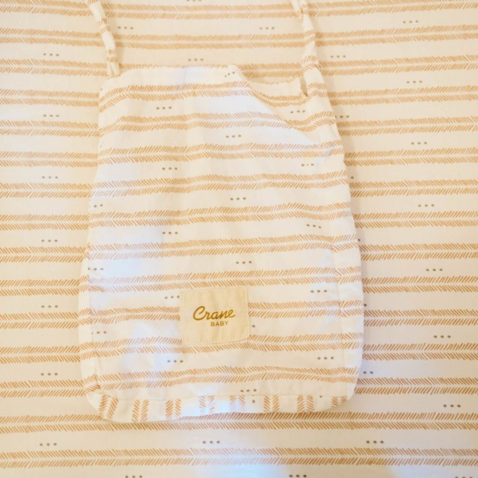 Crane Baby Soft Cotton Crib Mattress Sheet, Fitted Sheet for Cribs and Toddler Beds, Herringbone, 28”w x 52”h x 9”d