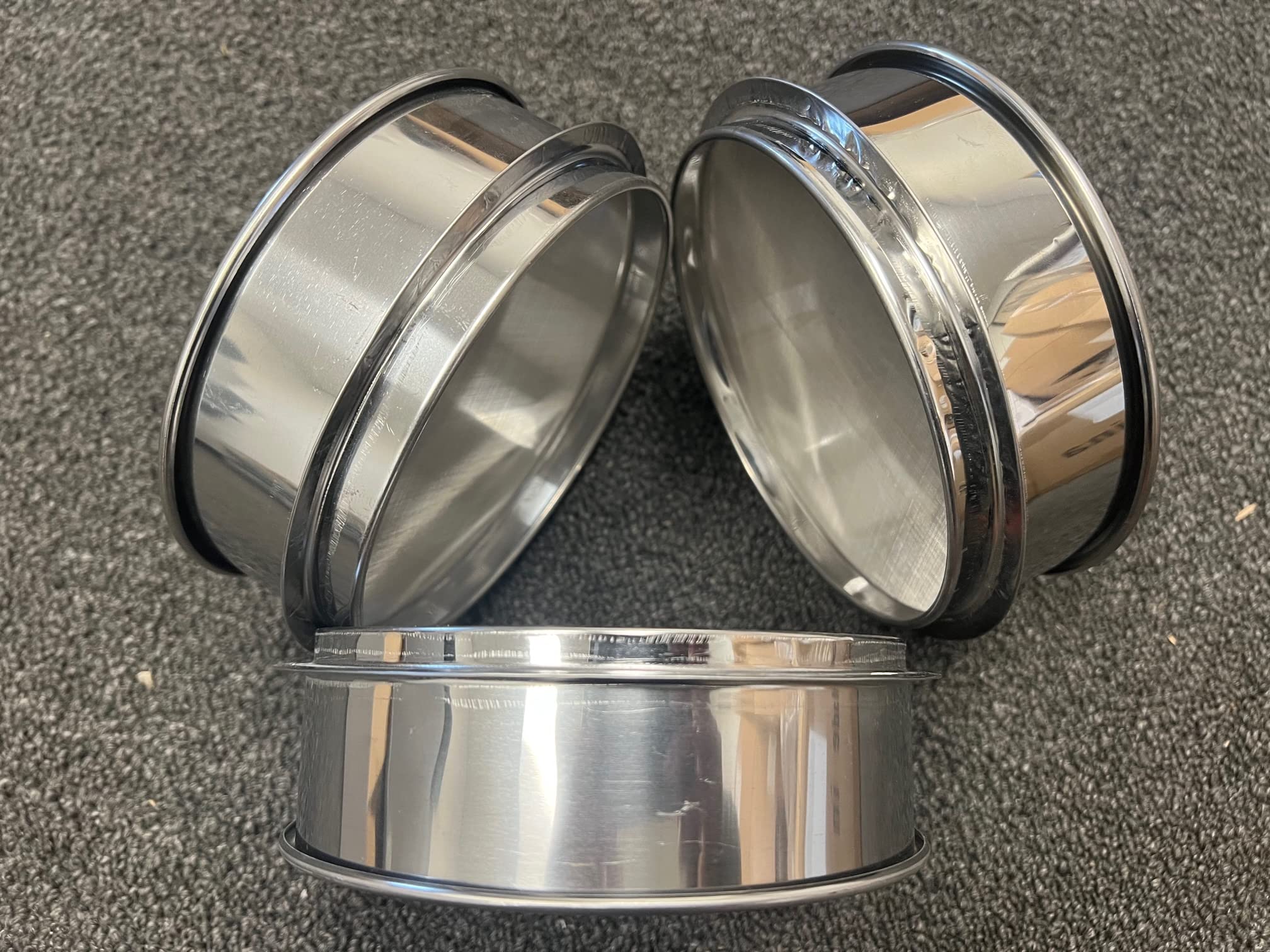 E-ONSALE Aluminum Herbal Pollen Set of 3 Screen Size Stackable Sifter 120, 160, 220 Micron Hash Extractor Sifter Shaker (120M + 160M +220M)
