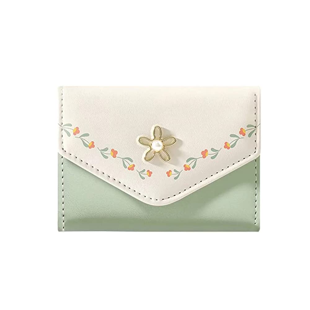 EQUITARE Cute Wallet, Leather Pocket Wallet Ladies Mini Purse with ID Window for Women Girls