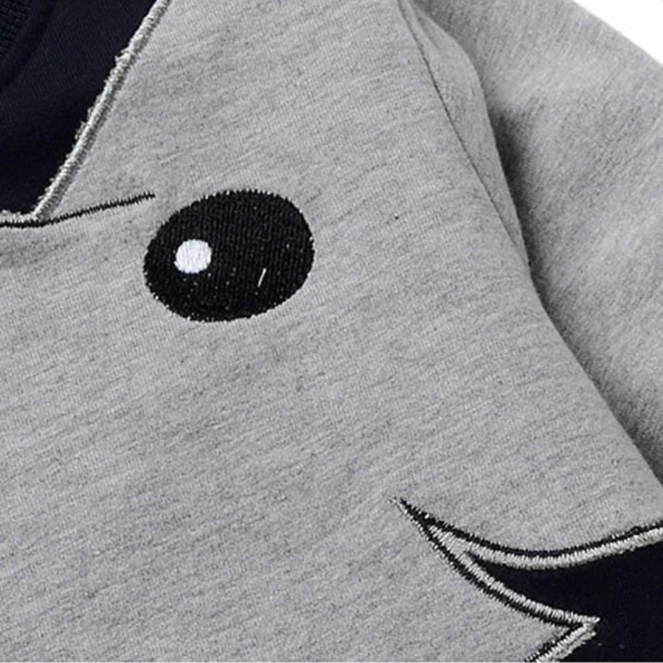 CM-Kid Little Boys' Elephant Long Sleeve T-shirt Cartoon Head Sweatshirt, Black, 3T