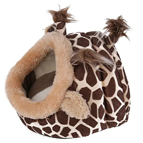 elegantstunning Pet Mini Cotton Nest,Cute Animal Shape Winter Warm Bed House Pet Accessories for Hamster Rabbit Guinea Pig L