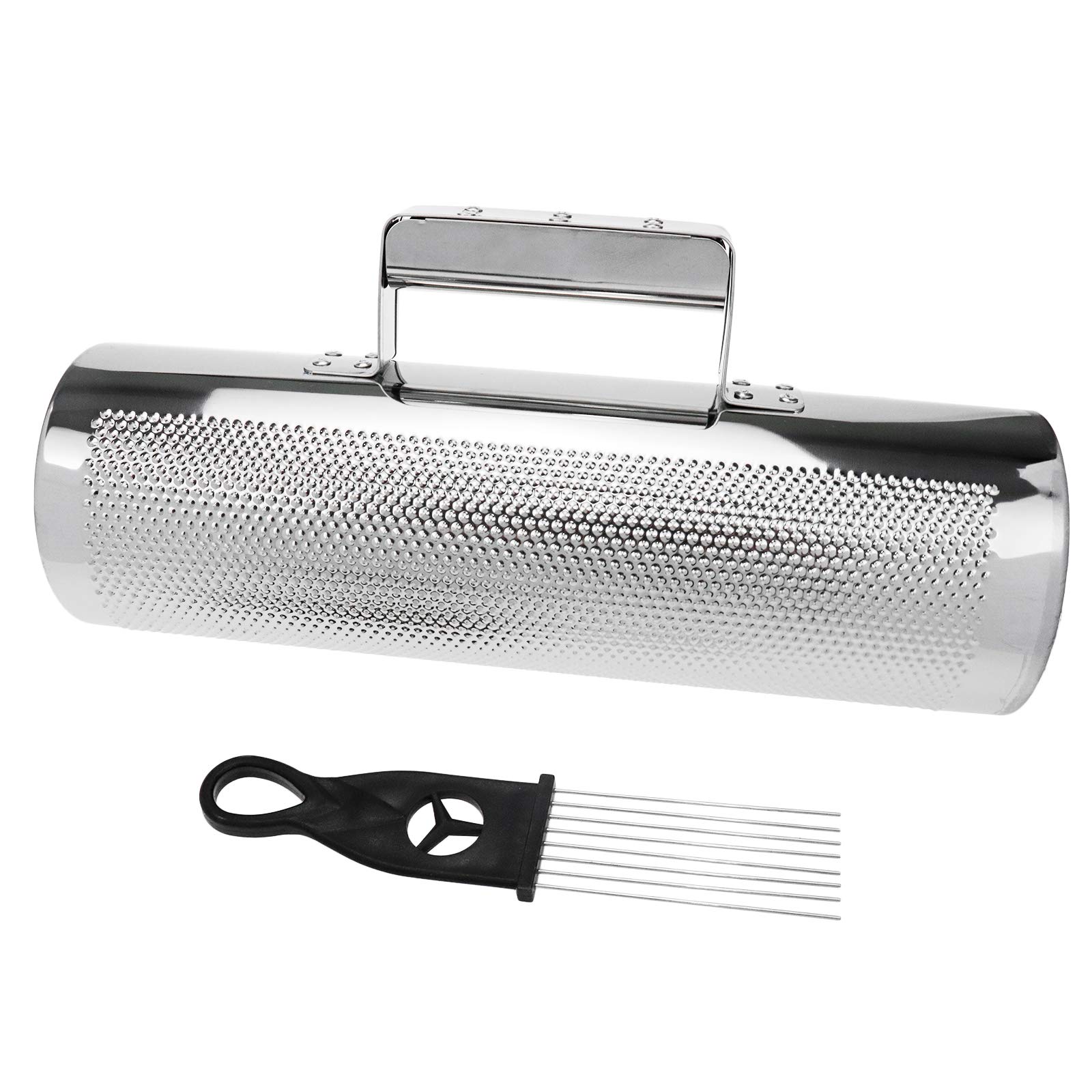 Coshar Stainless Steel Guiro with Scraper Orff Percussion Instruments, 12" x 4", Musical Training Tool