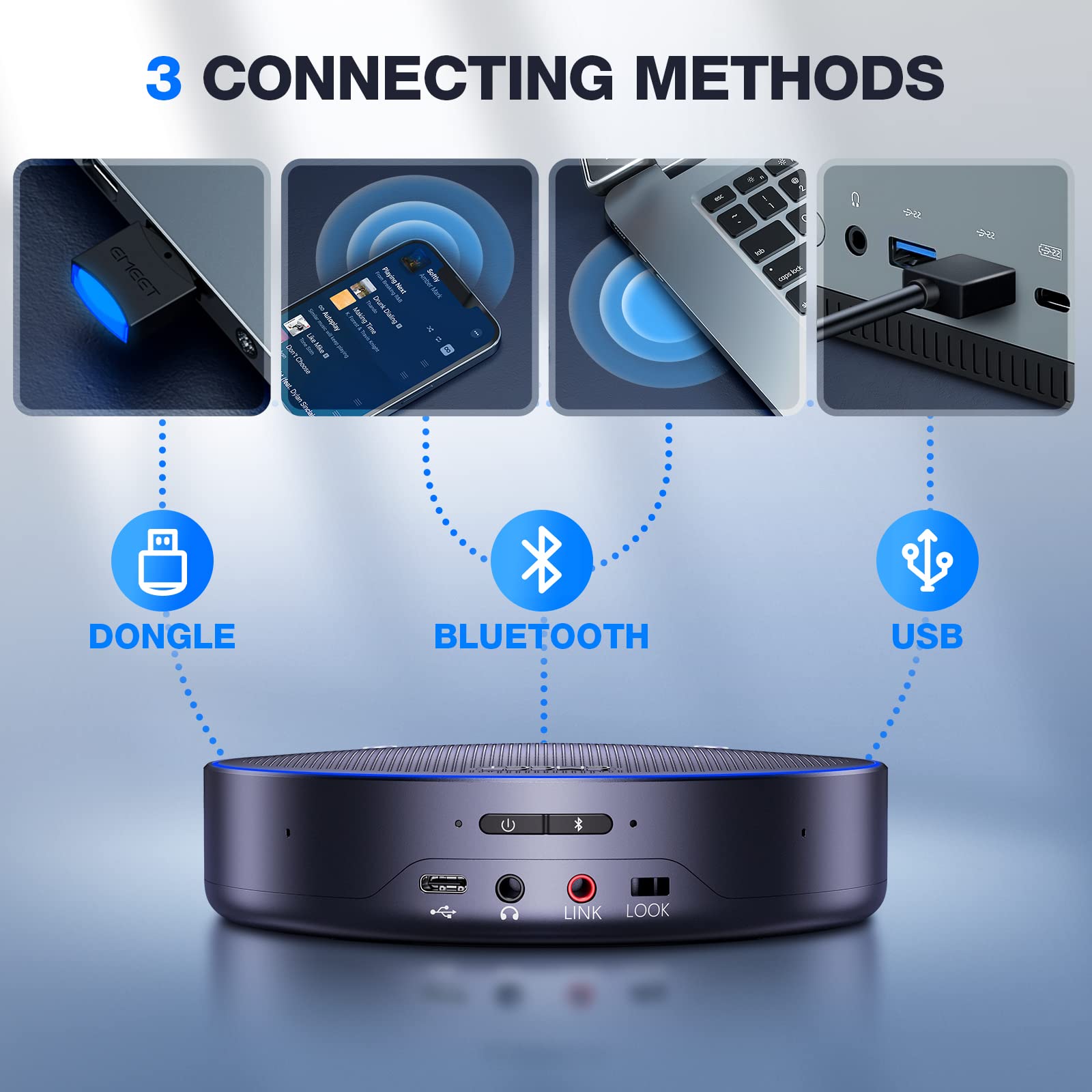 EMEET 2 M3 Bluetooth Speakerphone & 1 Daisy Chain