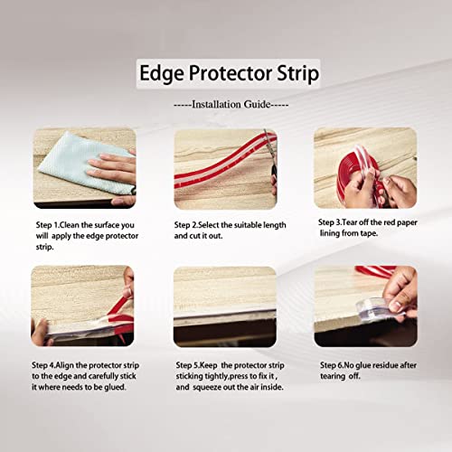Edge Corner Guards Protectors Baby Proofing, 6.6ft Edge Bumper Protectors for Cabinets, Tables, Drawers and Desk