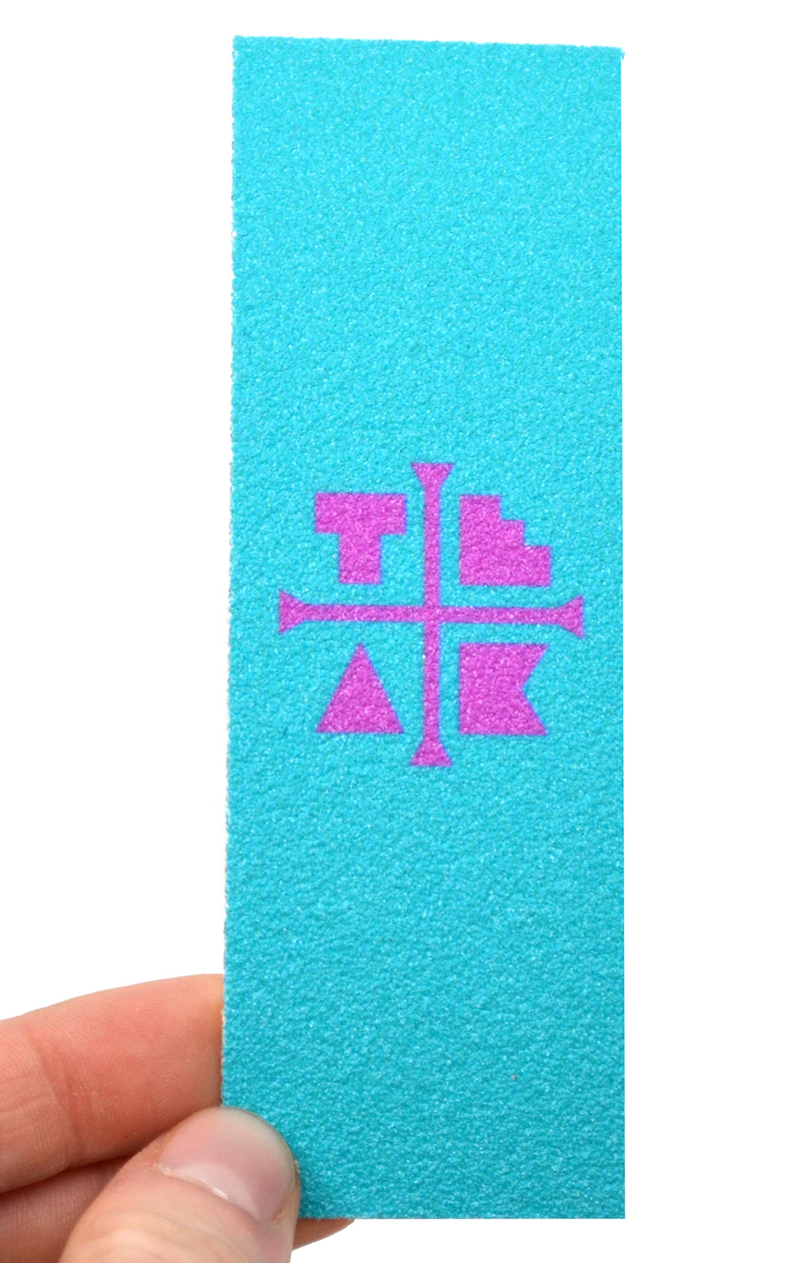 Teak Tuning 3PK Premium Fingerboard Skate Grip Tape, Cotton Candy Logo Edition - 38mm x 114mm - Set of 3 Sheets - Adhesive Backing