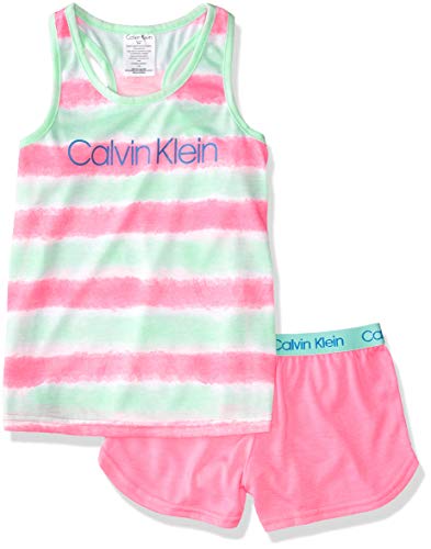 Calvin KleinGirls2-Piece Cute Tank Top and Cozy Bottom Short Pajama SetPop Tie Dye14-16 Years