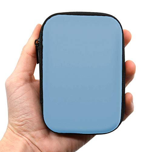 Teak Tuning Fingerboard Travel Carry Case, Mini - Hard Protective Shell, Blue Exterior, Black Interior - 4.5" x 3" x 1.5"