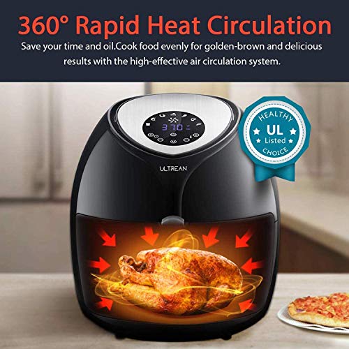 Ultrean Digital Food Scale and Ultrean 6 Quart Air Fryer (Black)