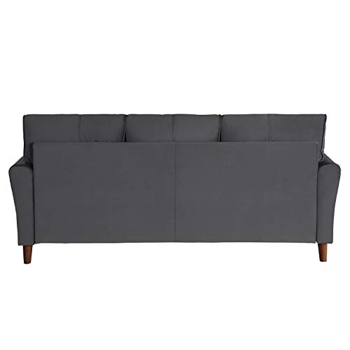 Lexicon Morgan 80" W Velvet Living Room Sofa Couch, Gray