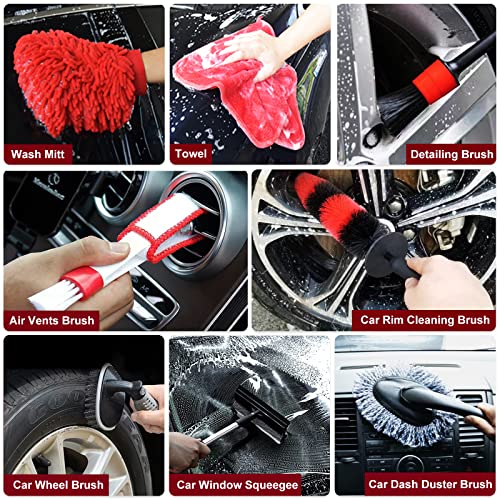 LNXNMDSY Car Wash Cleaning Detailing Kit 10Pcs with High Power Car Vacuum Interior and Exterior, Complete Car Care Kit.