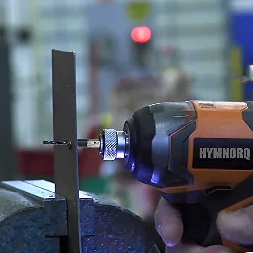 Hymnorq Metric M3 x 0.5 Black TiAIN Finish HSS Co M35 Drill and Tap Combination Bit with 1/4β Hex Shank and Self Centering Split Point for Aluminum Iron and Stainless Steel
