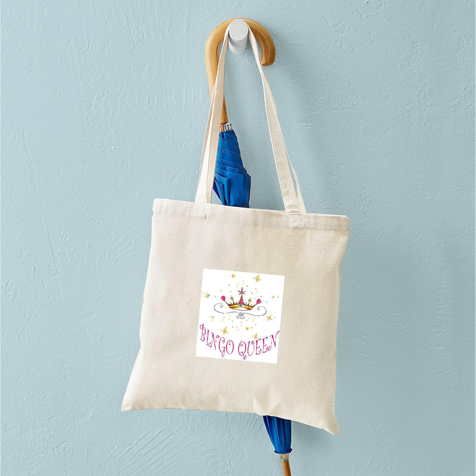 CafePress BINGO QUEEN Tote Bag Natural Canvas Tote Bag, Reusable Shopping Bag