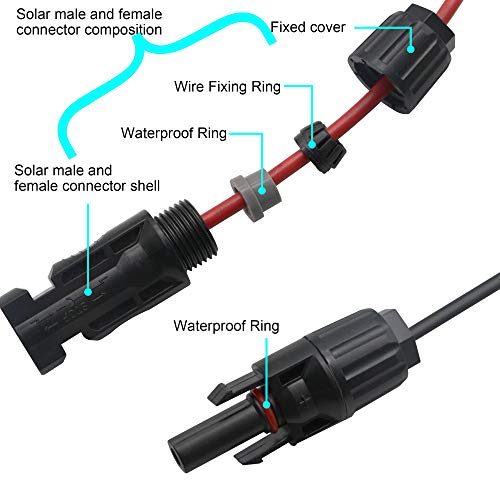 GINTOOYUN Solar Panel Connector to DC 8mm Adapter Cable, 16 AWG DC 8mm Converter Connect for Power Station Solar Generators