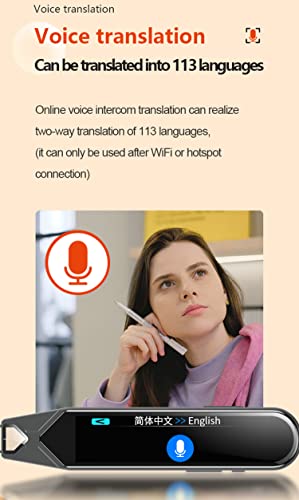 Language Translator with Camera, 5.0 LCD Touchscreen, Camera & Voice Translator, Translator Pen Scanner, OCR Reading Pen with Text to Speech, WiFi Connection, 112 Languages