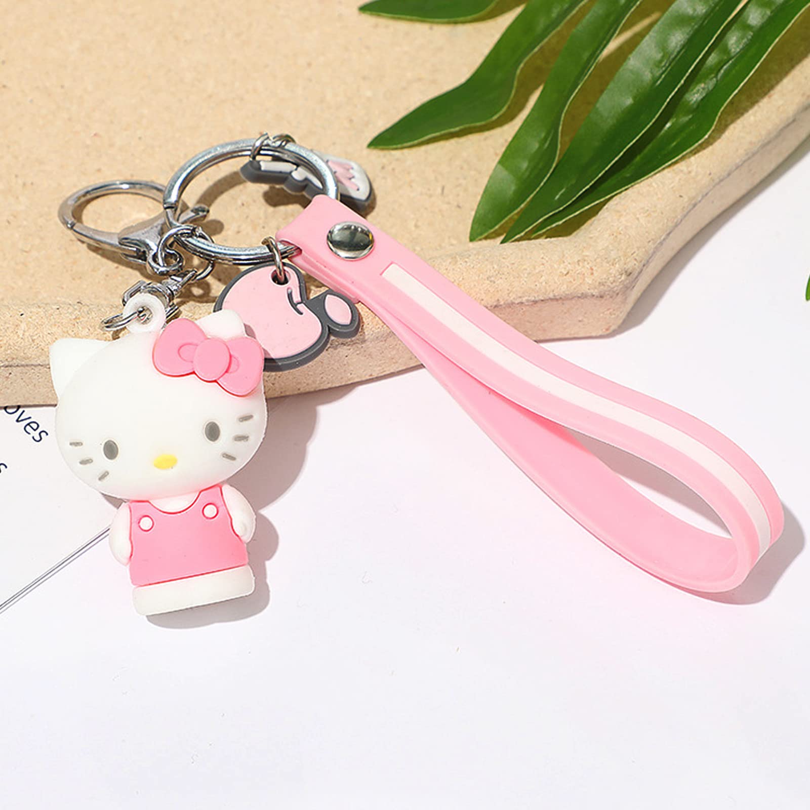 Cute Keychain for Girls - Kawaii Anime Keychain, Ladies Purse Handbag Decorative Bag Accessories (Cat)