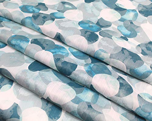Serafina Home Mineral Blue Teal Modern Fabric Shower Curtain for Bathroom: Cascading Water Splash Pattern of Turquoise, Aqua, and White