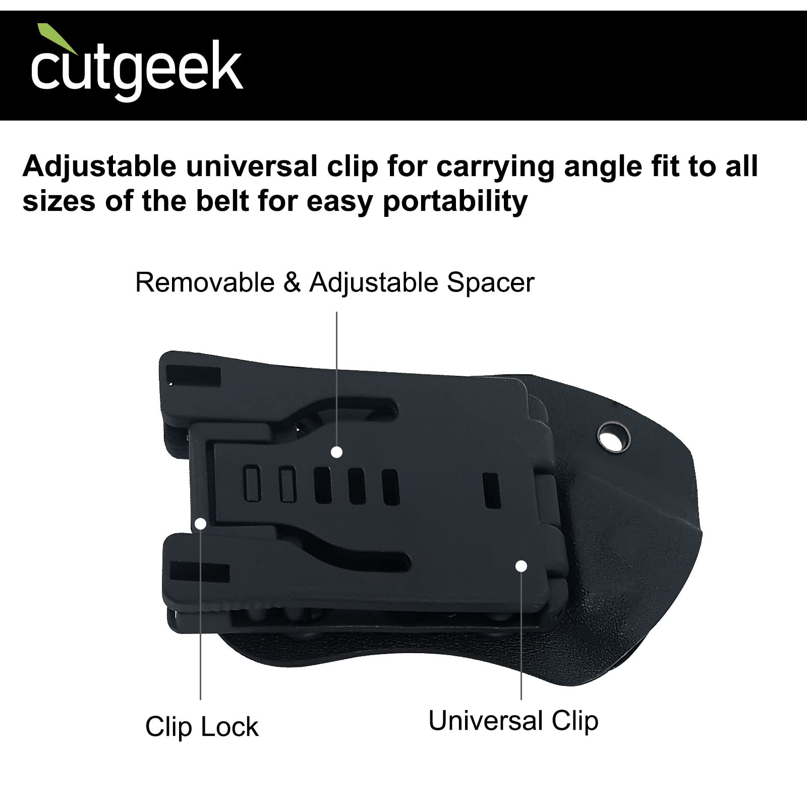cutgeek FB-901 Fixed Blade Camping Knife with Sheath Horizontal & Vertical Knife with G10 Handle for Outdoor, Hunting, Fishing