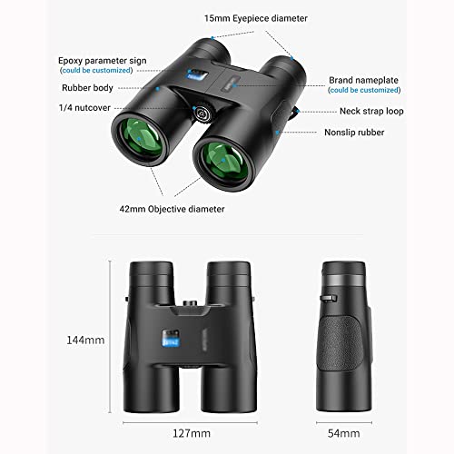 CXDTBH Roof Binoculars 12X42/10x42 Zoom Fixed Professional Powerful Binocular BAK4 Prism FMC Hunting Camping Telescope