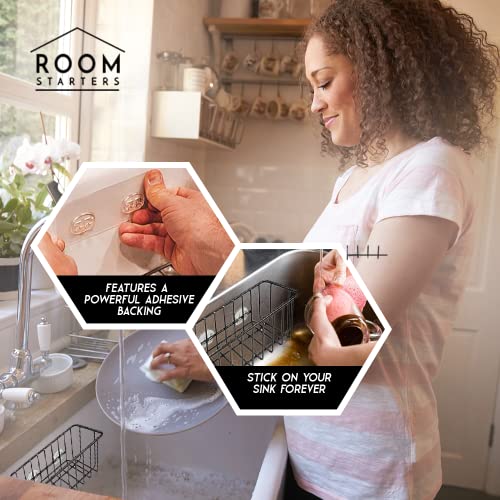 Sponge Holder for Kitchen Sink | Kitchen Sink Sponge Holder - Kitchen Sink Caddy - Dish Sponge Holder by ROOM STARTERS (Black)