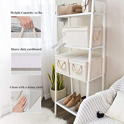 StorageWorks 2-Pack Storage Baskets for Shelves + 3-Pack Storage Bins with Lids