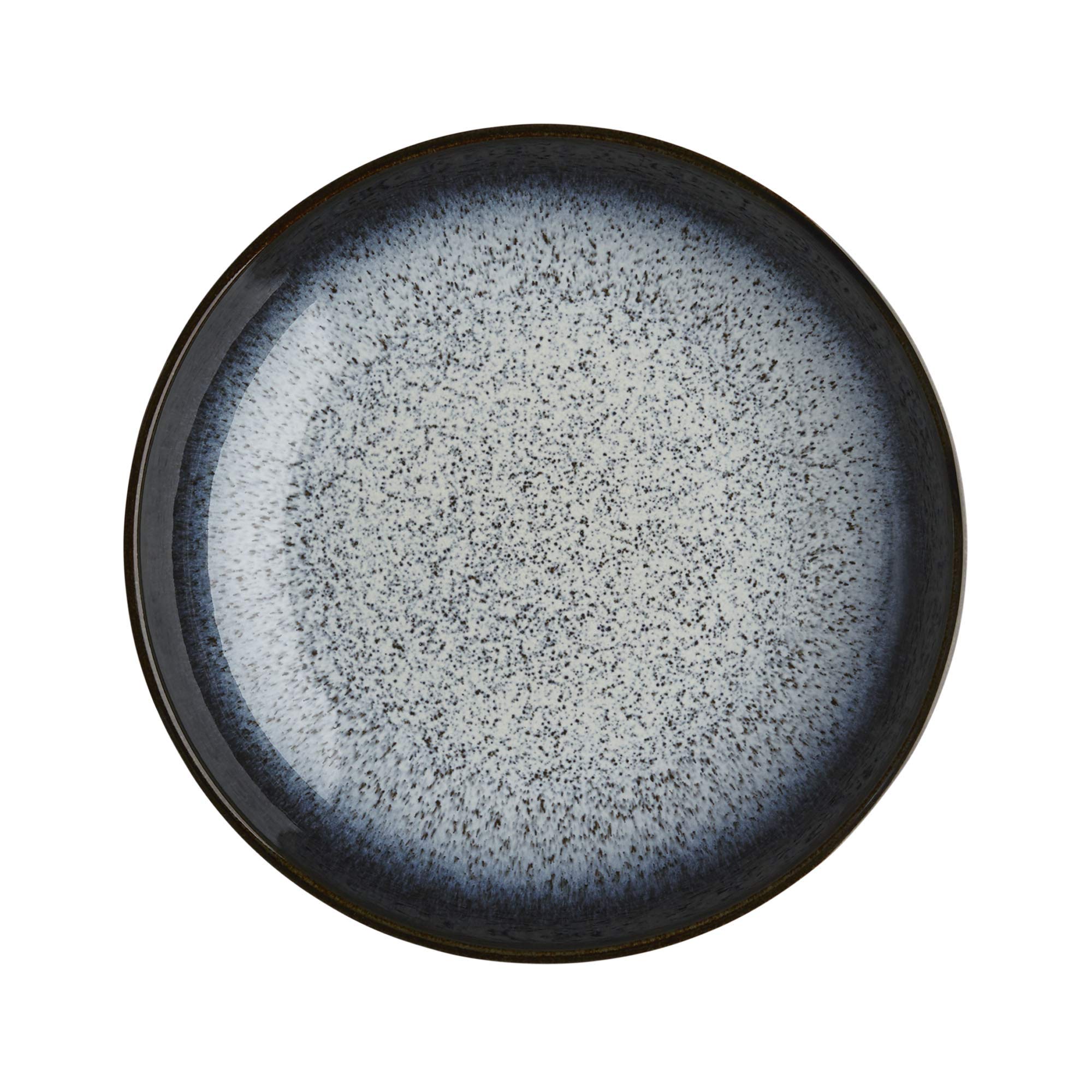 Denby - Halo Pasta Bowls Set Of 2 - Reactive Glaze Dishwasher Microwave Safe Crockery 1050ml - Black, Grey Ceramic Stoneware Tableware - Chip & Crack Resistant