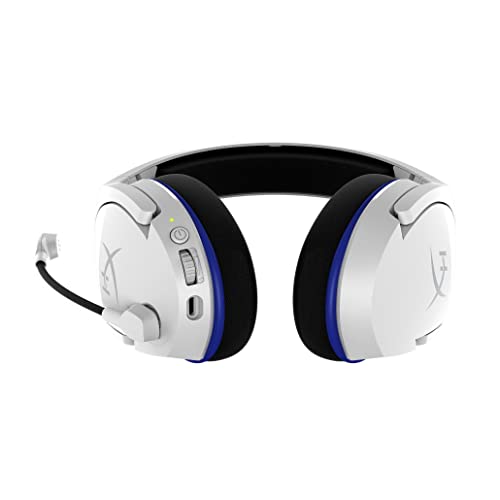 HyperX HHSS1C-KB-WT/G Cloud Stinger Core β Wireless Gaming Headset, for PS4, PS5, PC, Lightweight, Durable Steel Sliders, Noise-Cancelling Microphone - White