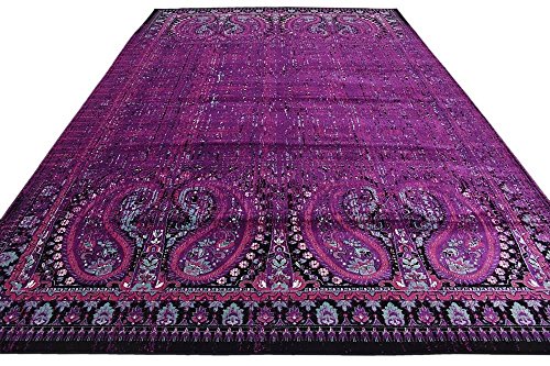 Unique Loom Imperial Collection Paisley, Distressed, Border, Vintage, Modern, Abstract Area Rug, 8 ft x 11 ft 6 in, Lilac/Black