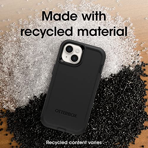 OtterBox iPhone 14 & iPhone 13 Defender Series Case - BLACK , rugged & durable, with port protection, includes holster clip kickstand