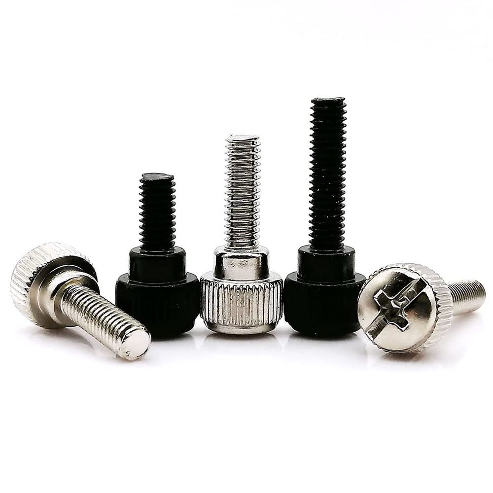 FQDFAYEE 30pcs Computer Case Screws Thumb Thumbscrews Hand Tighten Thumbscrew Thumb Bolt Screw for Power Supply PCI M3 M4 (Color : Silver, Size : M4x10mm 30pcs)